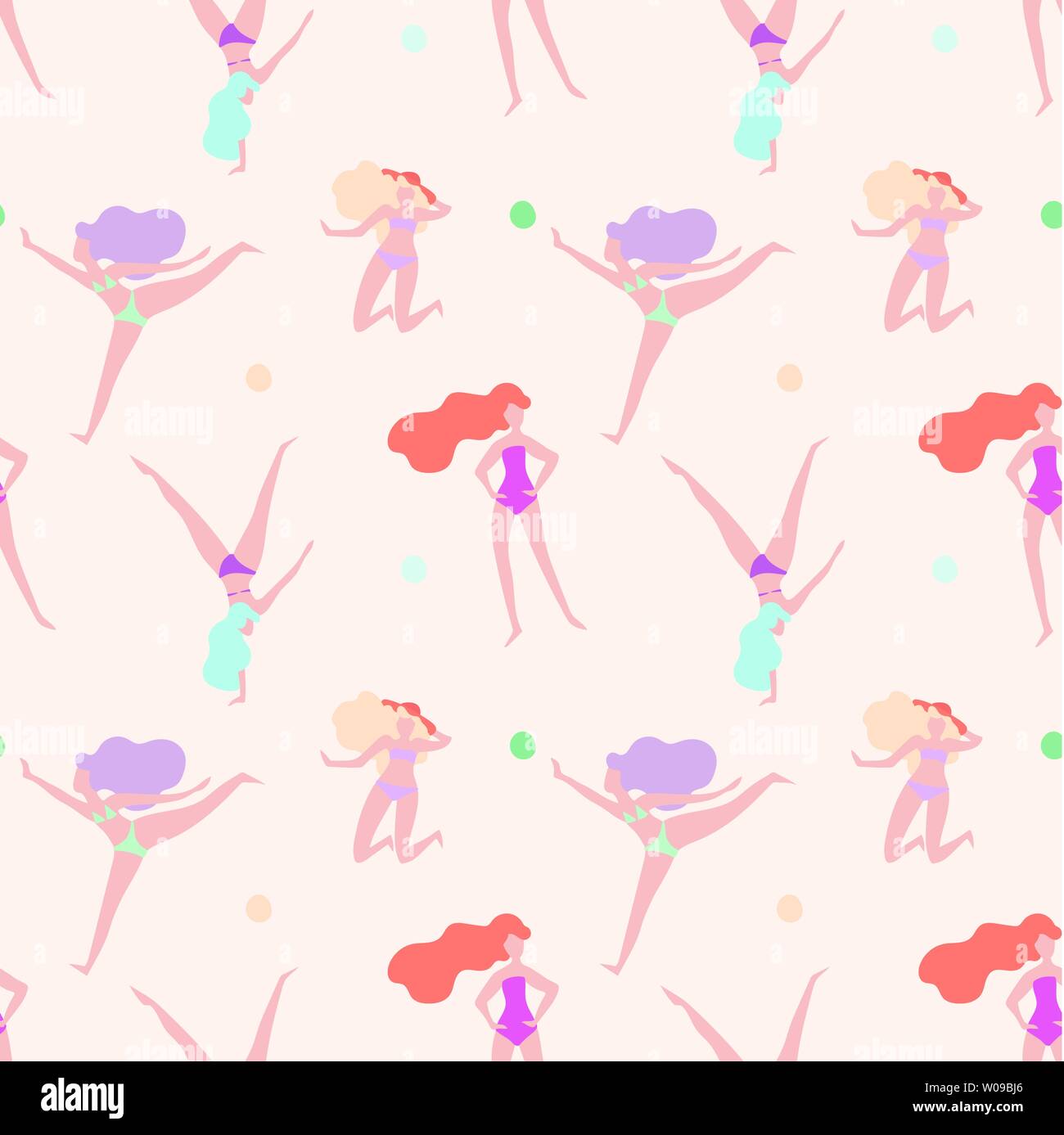 International Women's Day contemporary art vector seamless pattern in ...