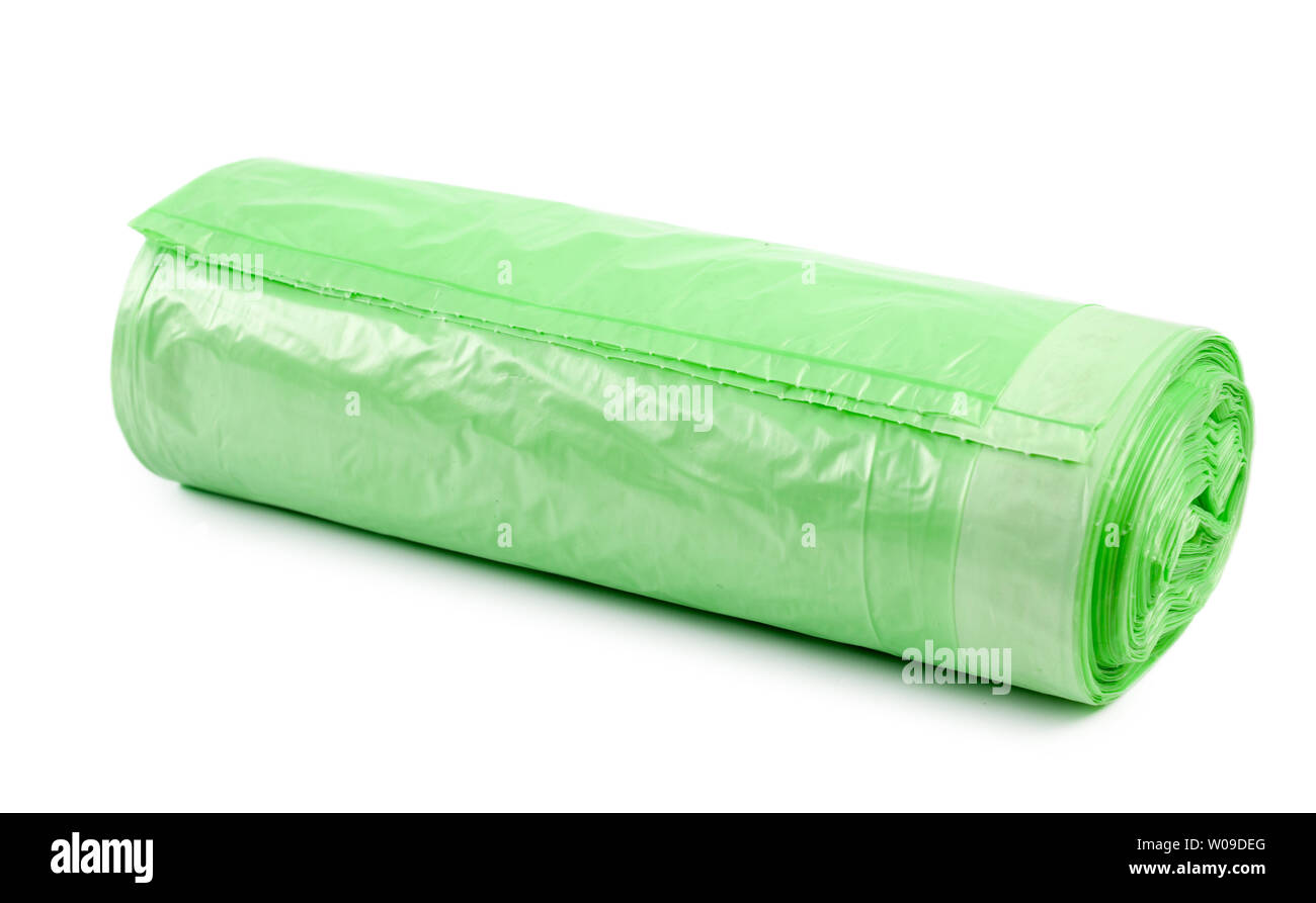 roll of plastic garbage bags isolated on white background Stock Photo ...