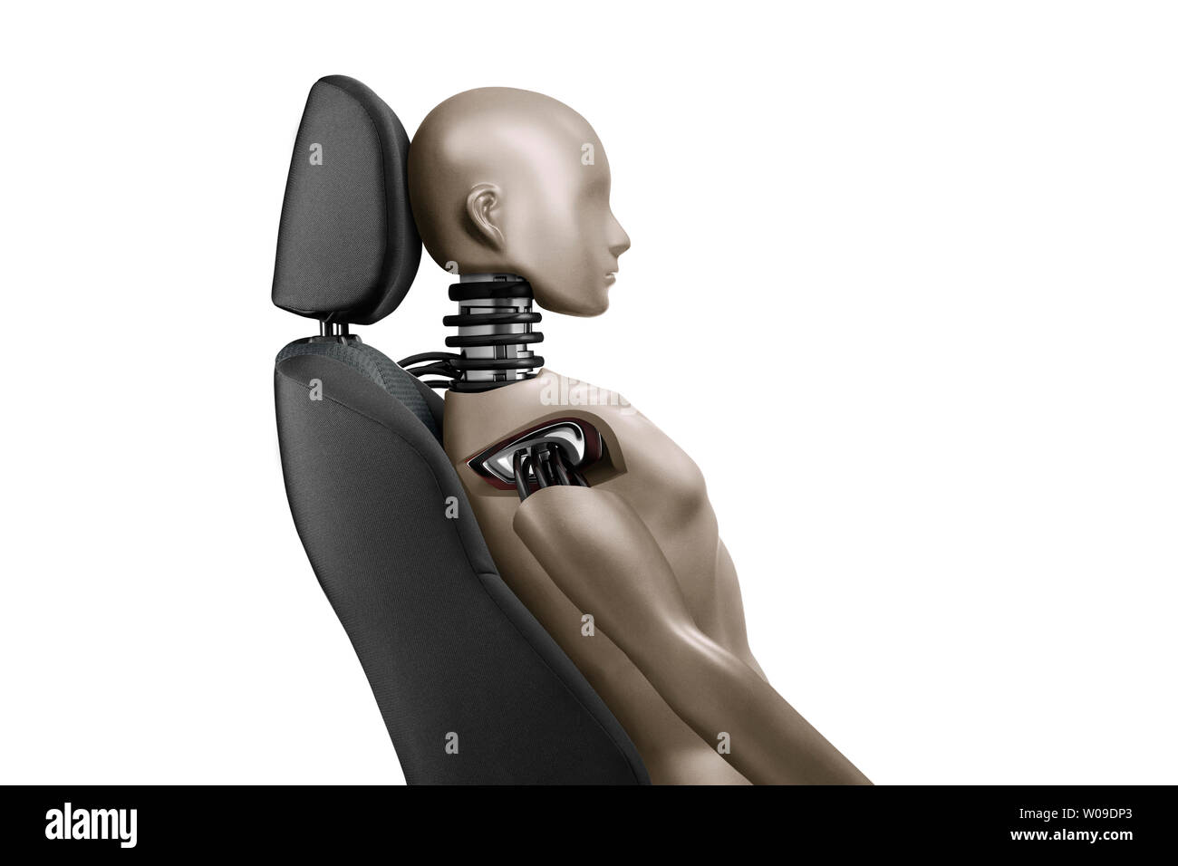 Tests Car Seat Protection Against Whiplash Neck Injury isolated on ...