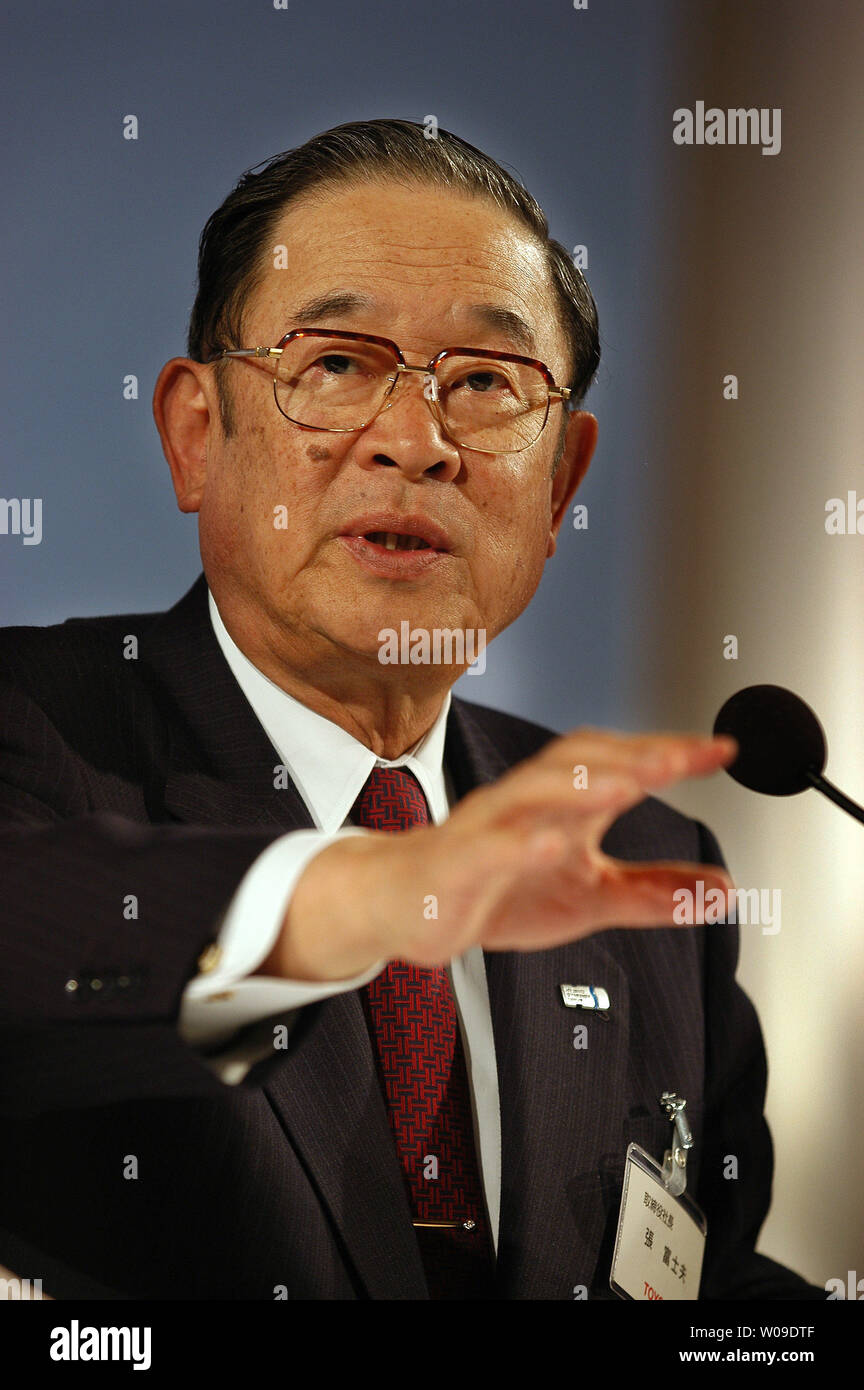 Fujio Cho, president of Toyota Motor Corporation answers questions ...