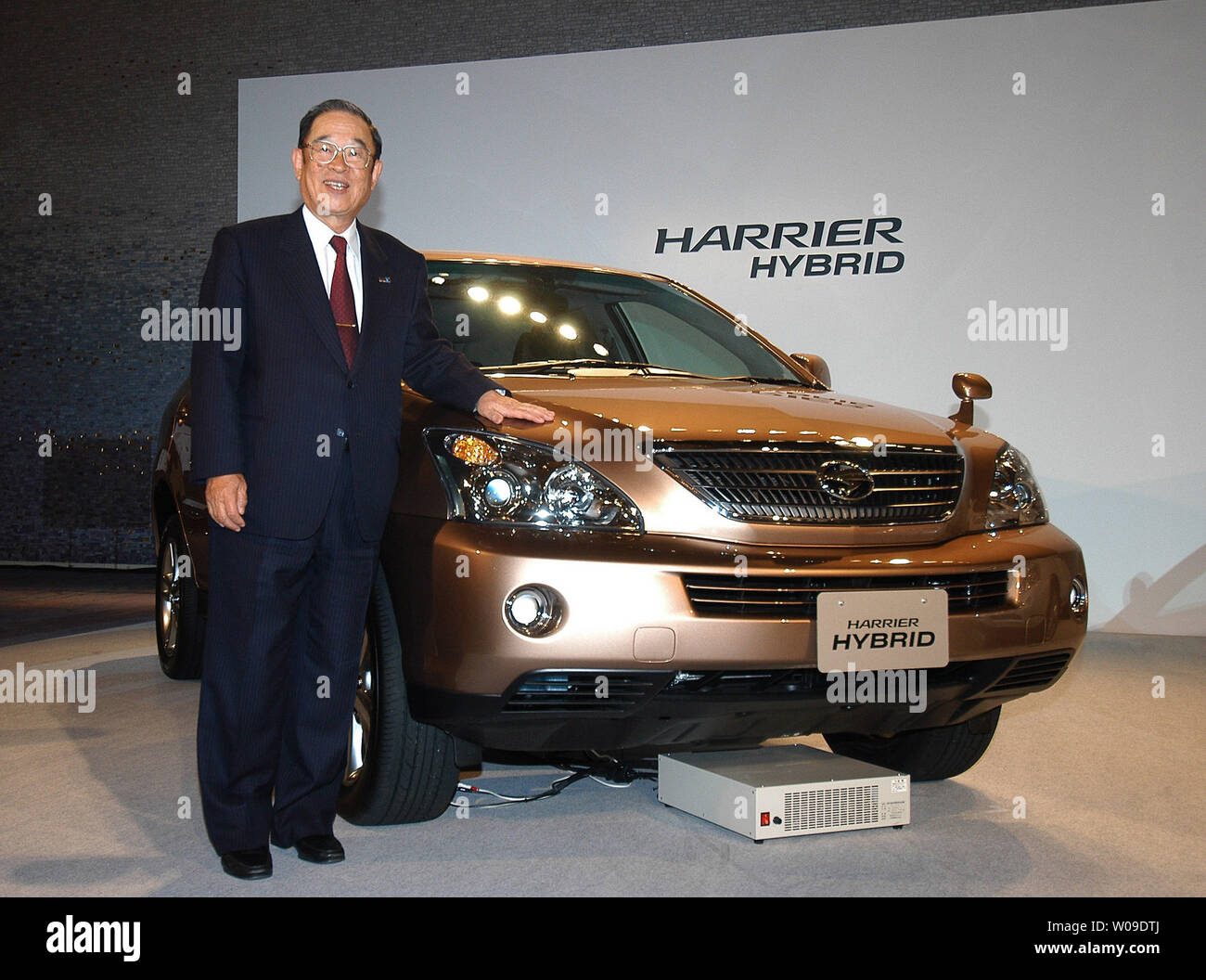 Fujio Cho, president of Toyota Motor Corporation introduces two newly ...