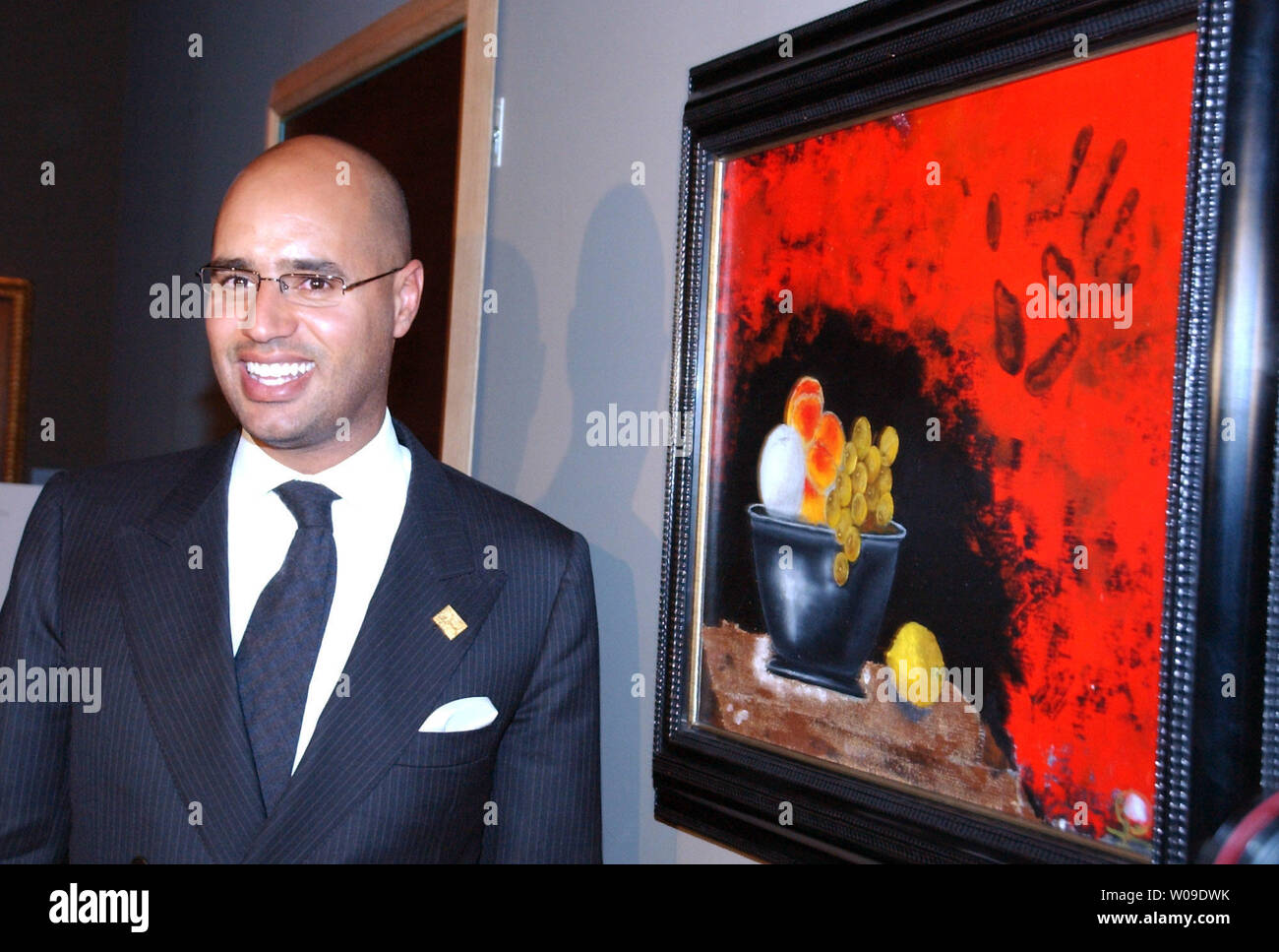 Saif Islam Gaddafi, son of Libyian leader Muammar Al-Gaddafi, opens his ...