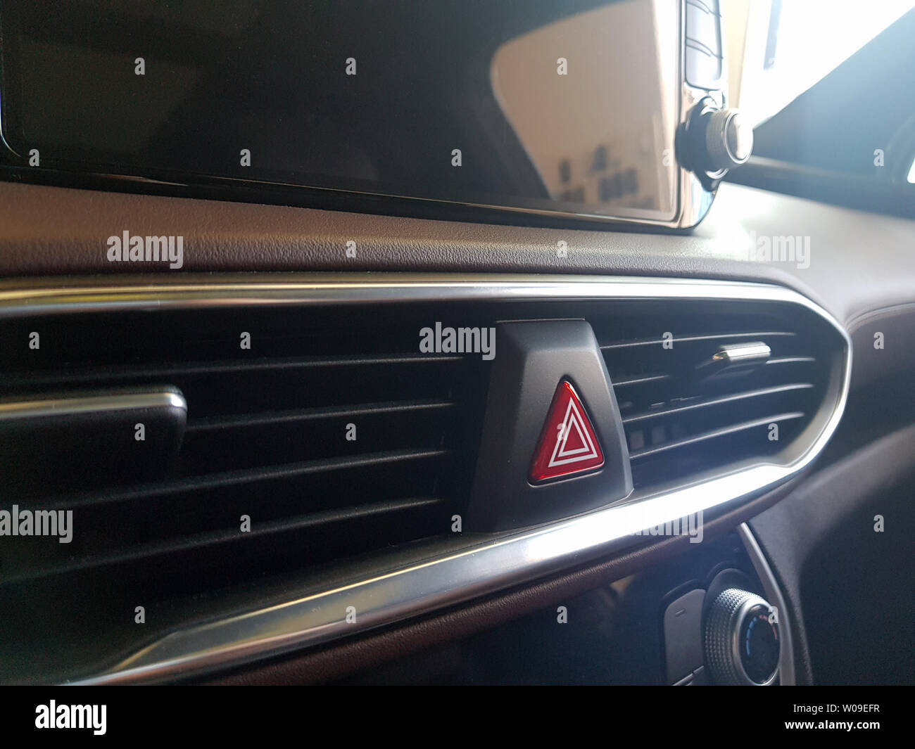 Modern closeup of black emergency stop Stock Photo - Alamy
