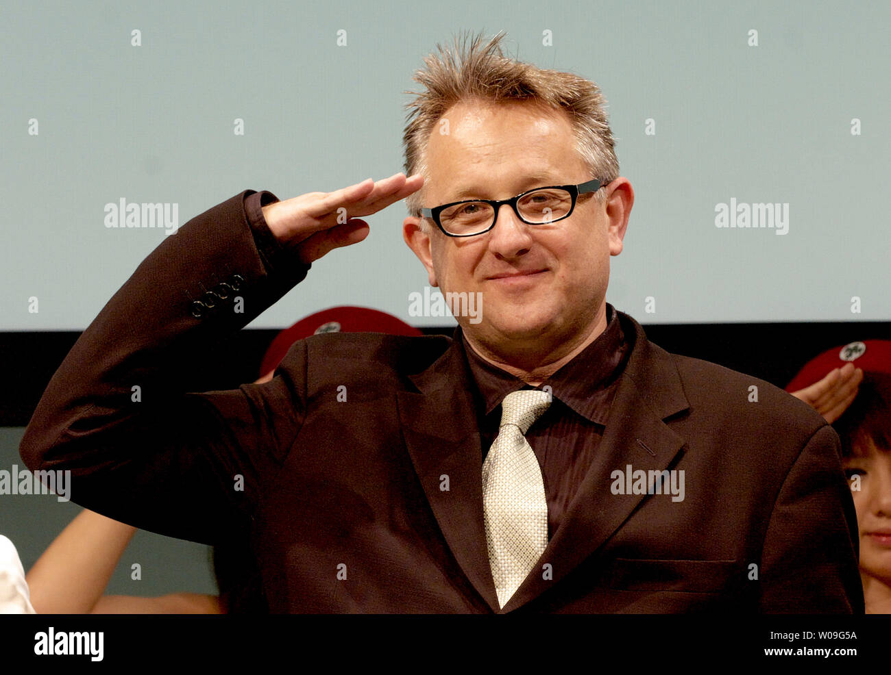 Director Ed Neumeier attends a press conference for the film "Starship ...