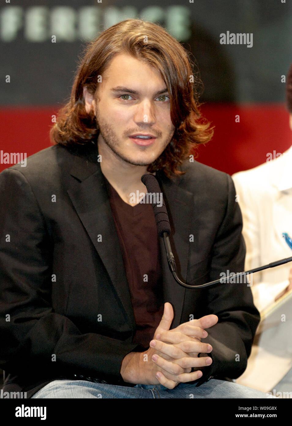 Actor Emile Hirsch attends a press conference for the film "Speed Racer ...