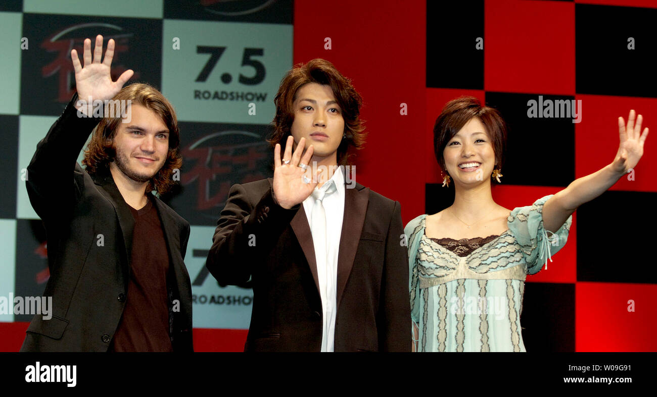 (L-R) Actor Emile Hirsch, Japanese singer Jin Akanishi, and Japanese ...