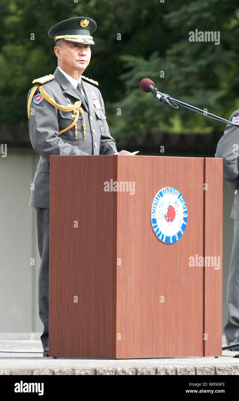 Mikio Shibata, 57, newly-appointed commander of the Central Readiness ...