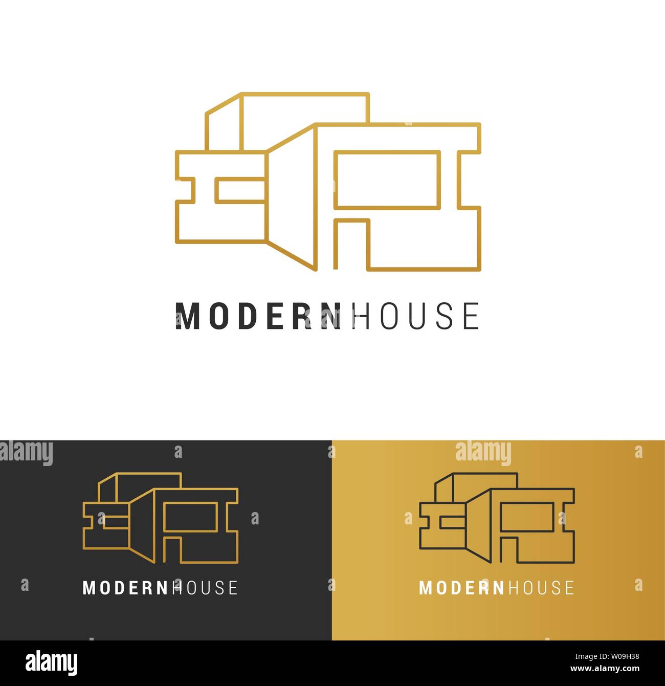 Real estate logo, building development, set of logos, icons and ...