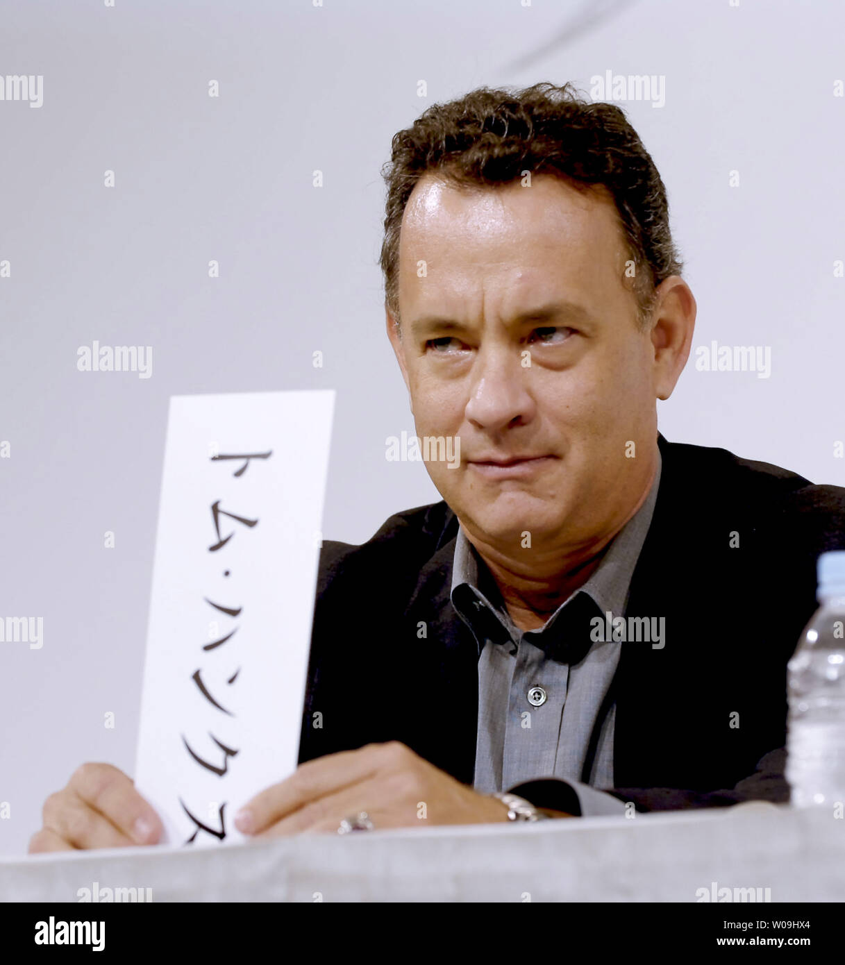 Actor Tom Hanks attends a press conference for the film "Angels ...