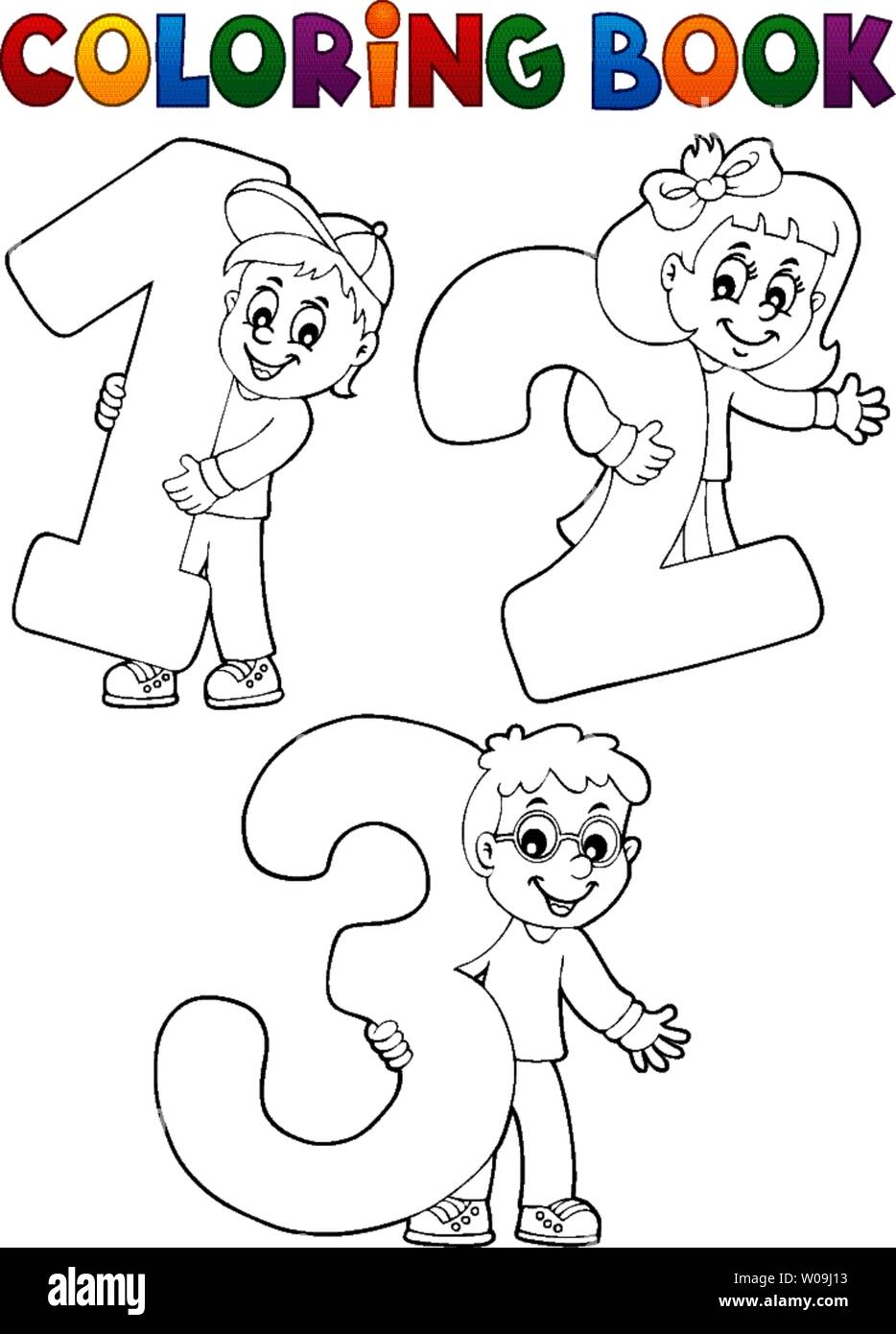 Coloring book children with numbers - eps10 vector illustration Stock ...
