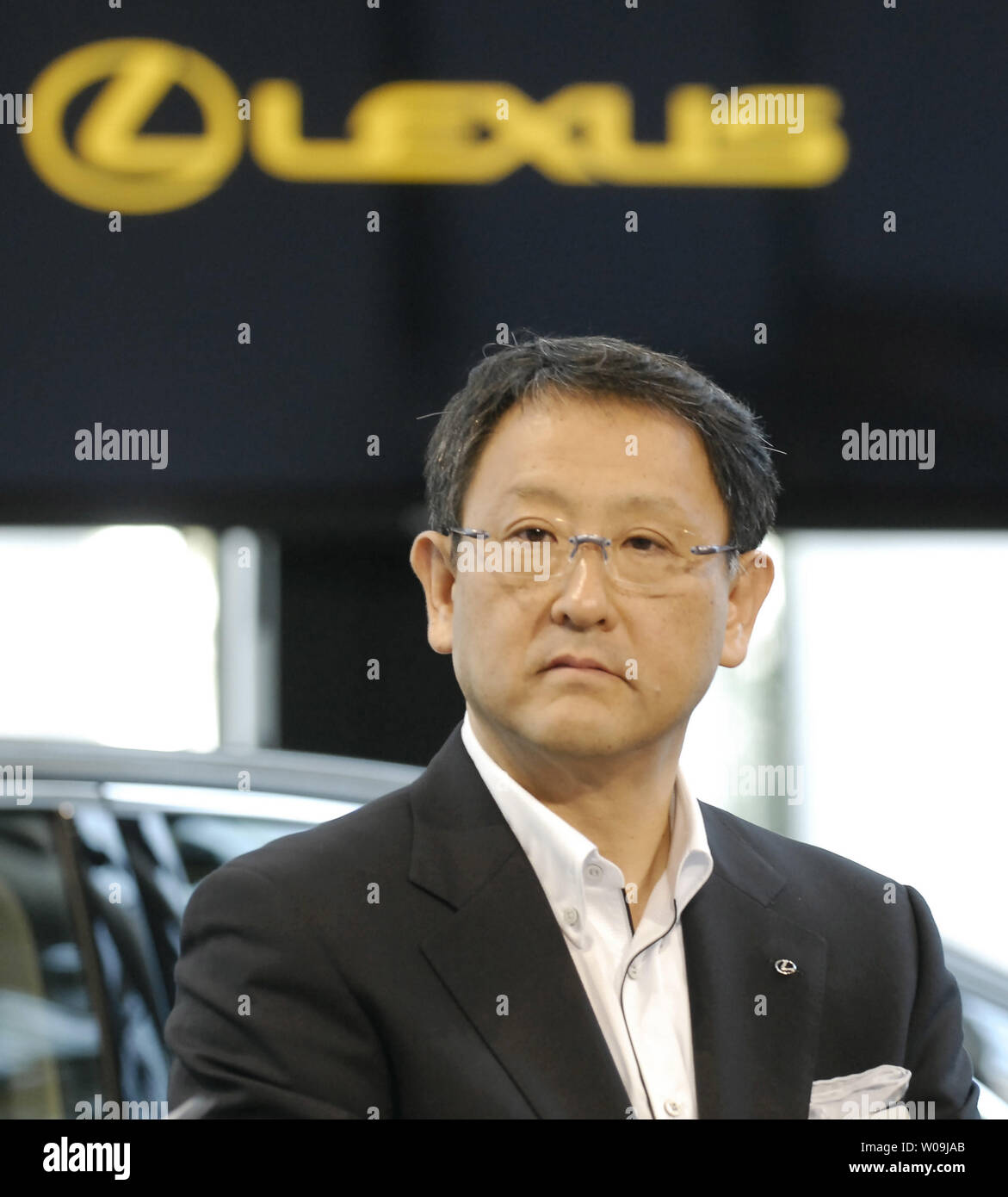 Toyota Motor Corporation President Akio Toyoda announces the first ...