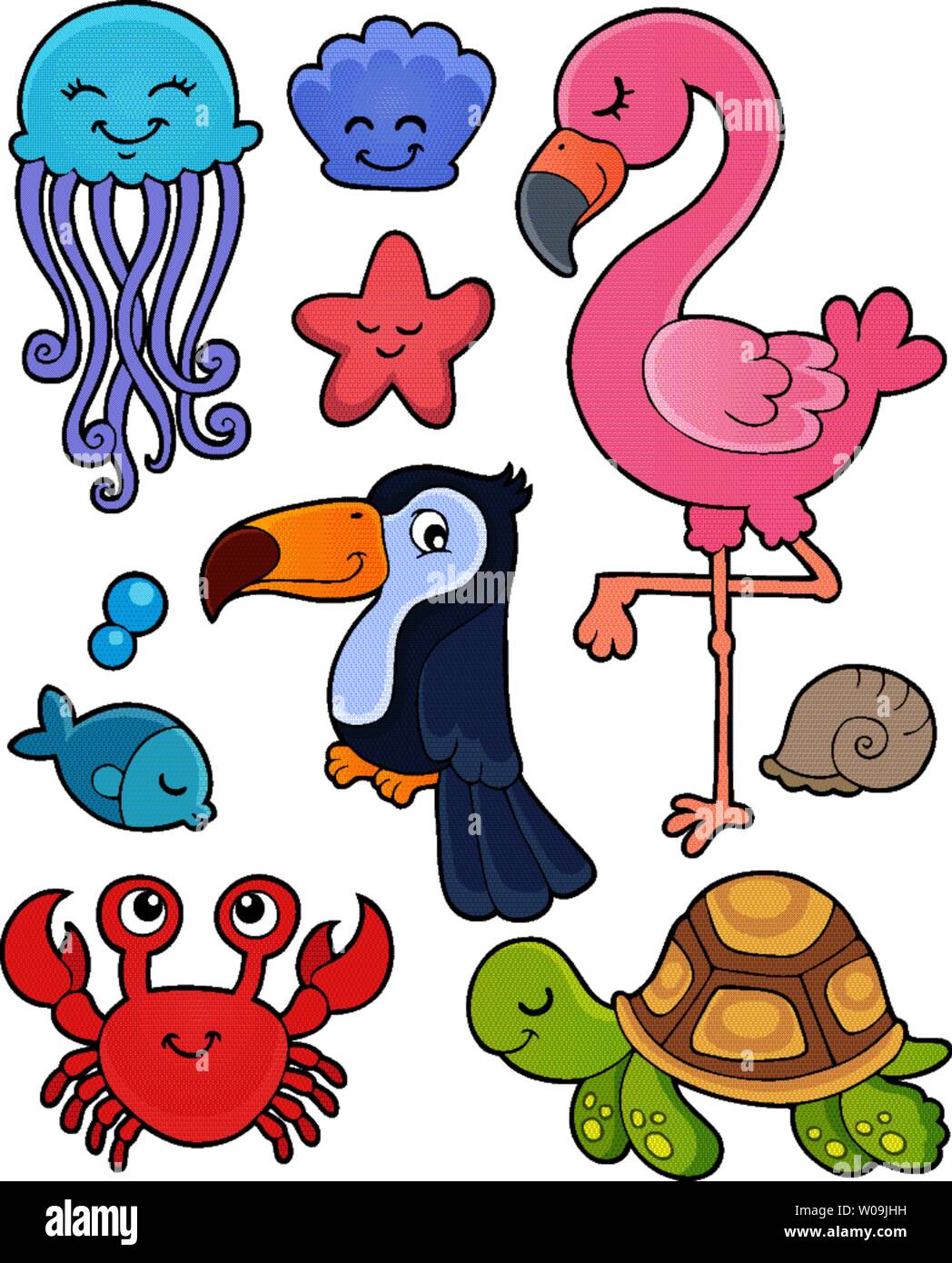 Summer animals theme set 1 - eps10 vector illustration Stock Vector ...