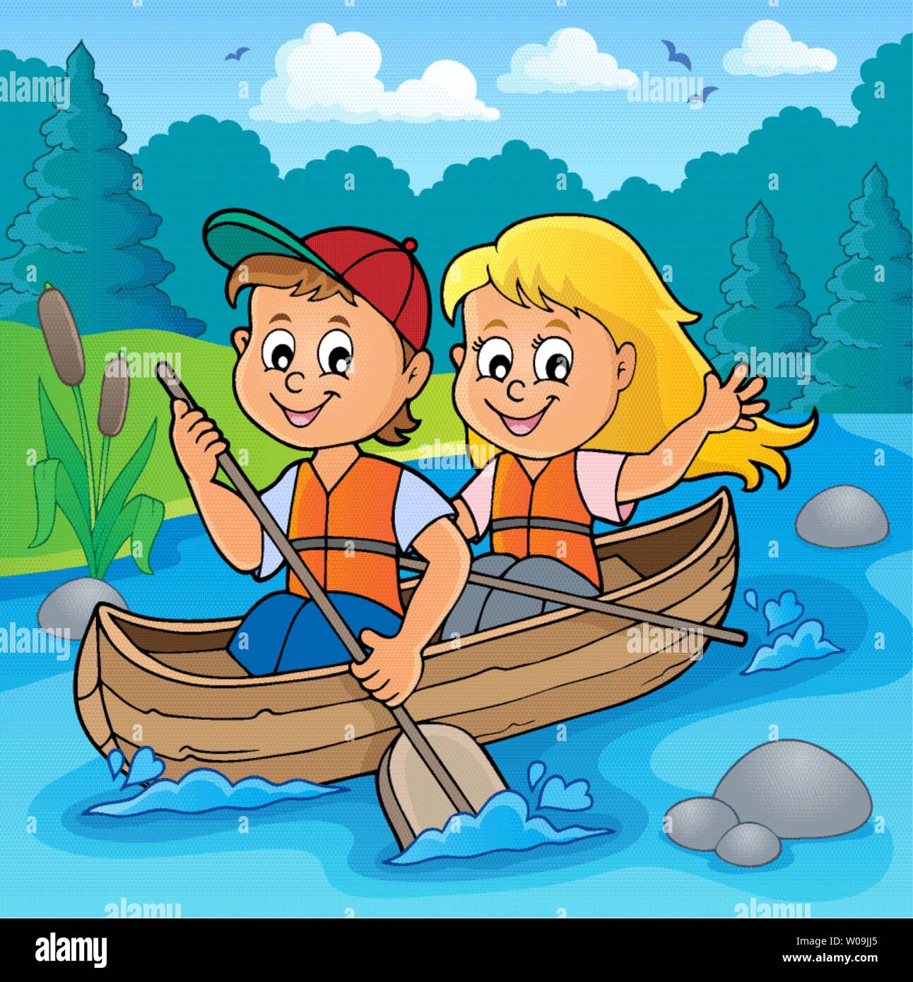Kids Canoe Clipart