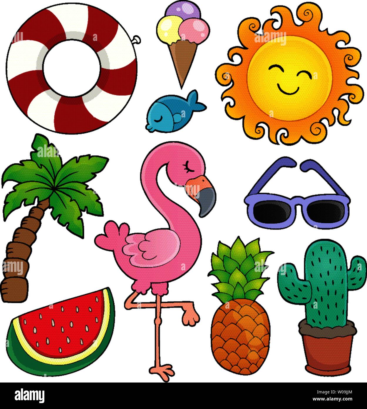 Summer theme collection 1 - eps10 vector illustration Stock Vector ...