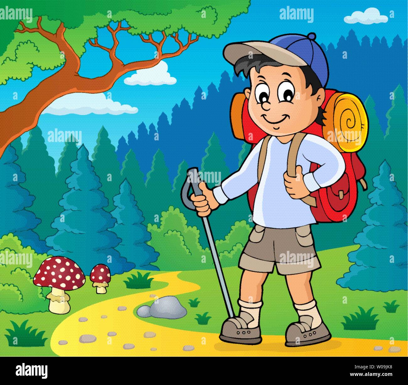 Image with hiker boy topic 2 - eps10 vector illustration Stock Vector ...
