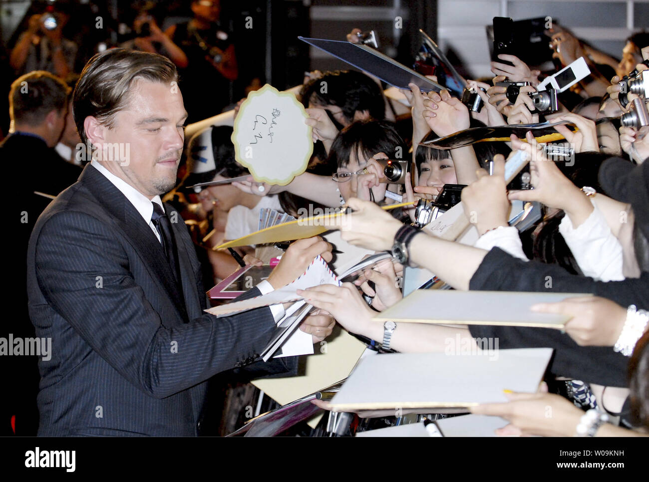 Actor Leonardo DiCaprio attends a Japan premiere for the film ...