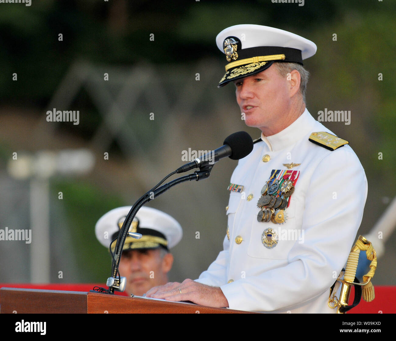 Admiral Patrick M. walsh, commander of U.S. Pacific Fleet, speaks ...