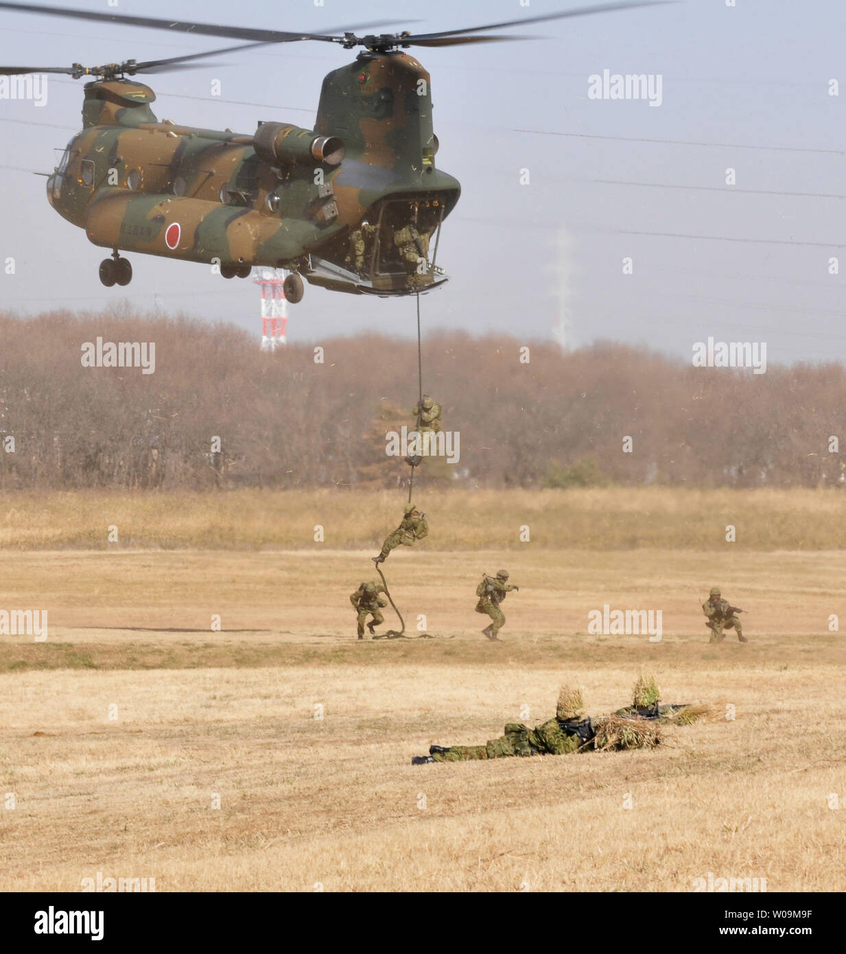 A members of Japan's Ground Self-Defense Force takes part in the new ...