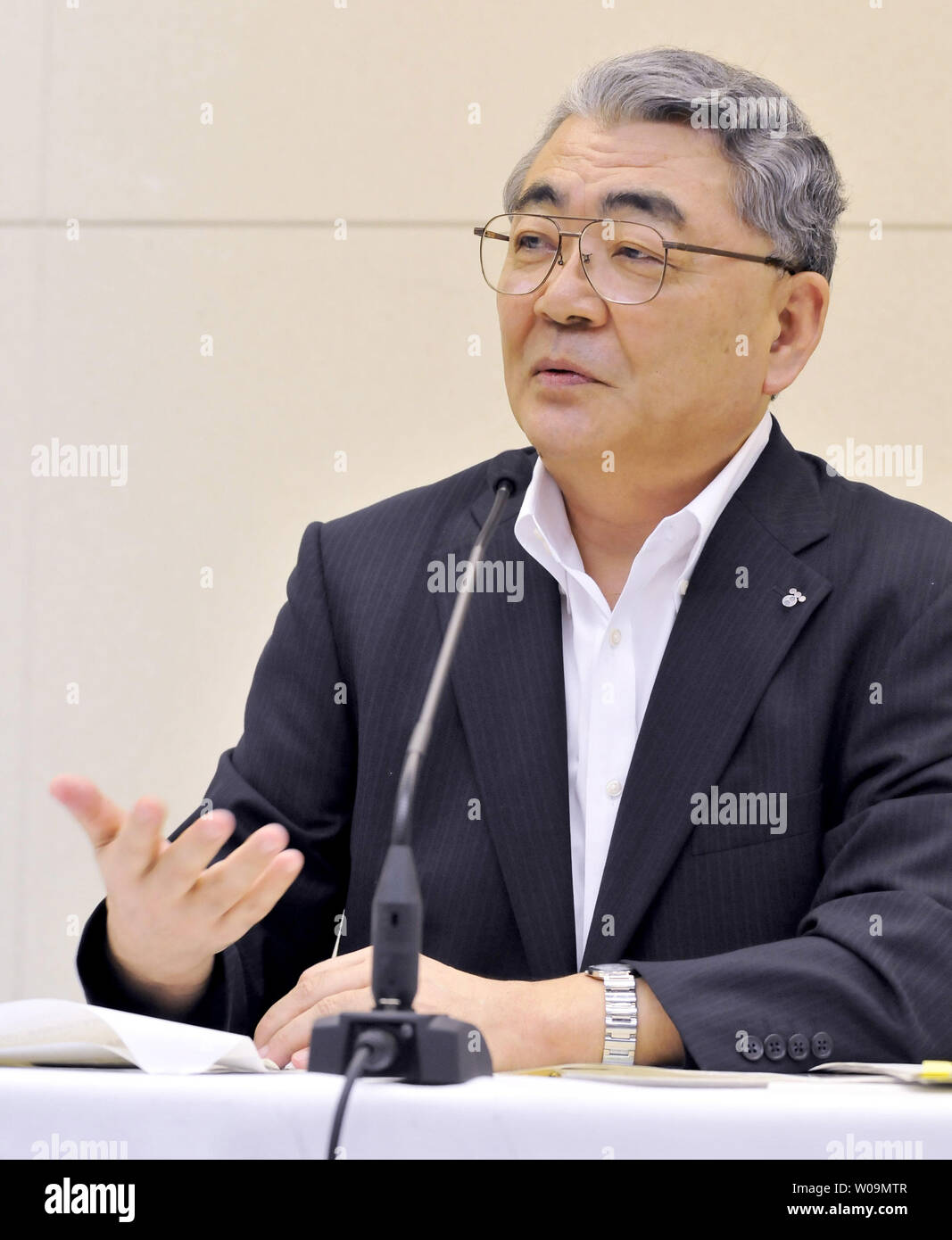 Toshio Nishizawa, president of Tokyo Electric Power Co. (Tepco), speaks ...