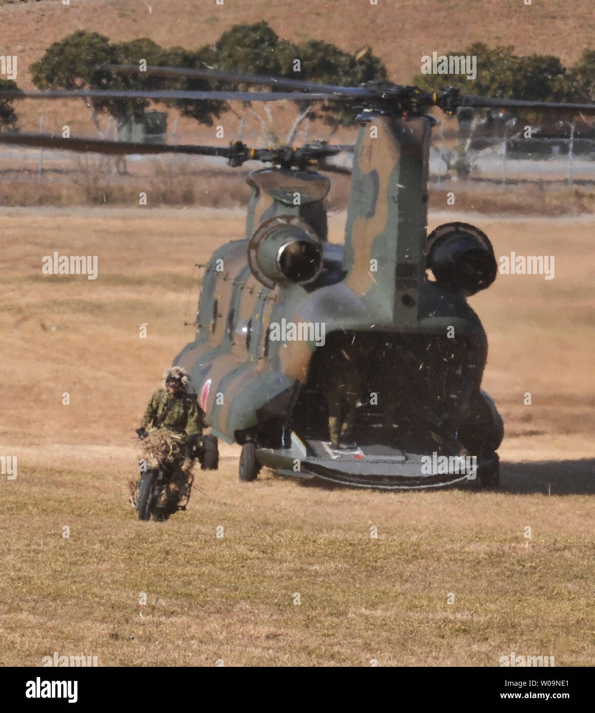 A members of Japan's Ground Self-Defense Force takes part in the new ...
