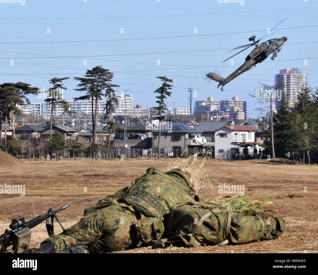 A members of Japan's Ground Self-Defense Force takes part in the new ...