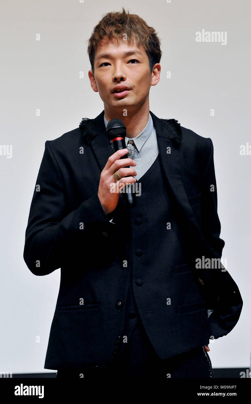 Japanese actor Mirai Moriyama attends a stage greeting during the ...