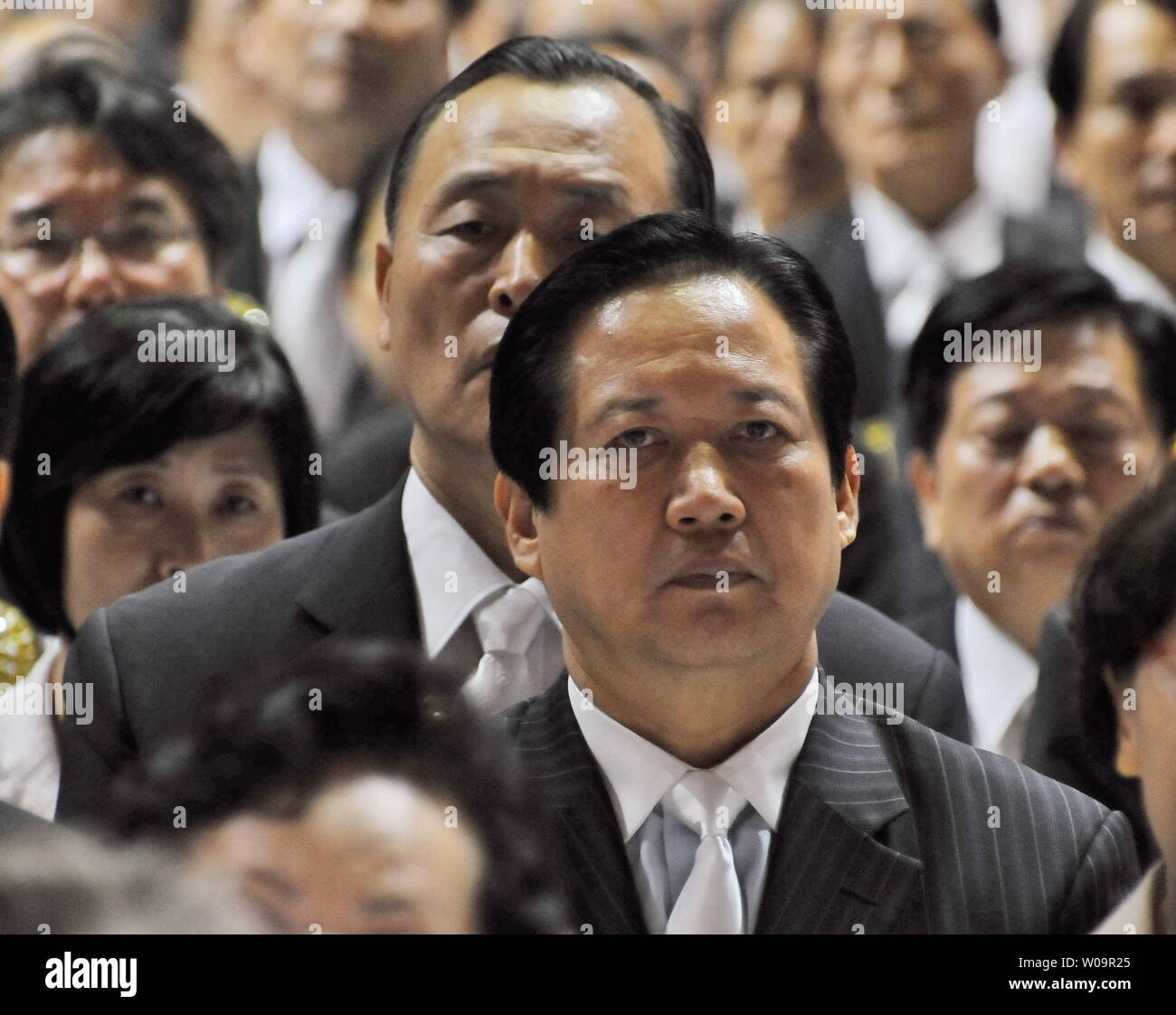 Sang-Kwon Park, CEO of Pyeonghwa Motors attends the funeral ceremony of ...