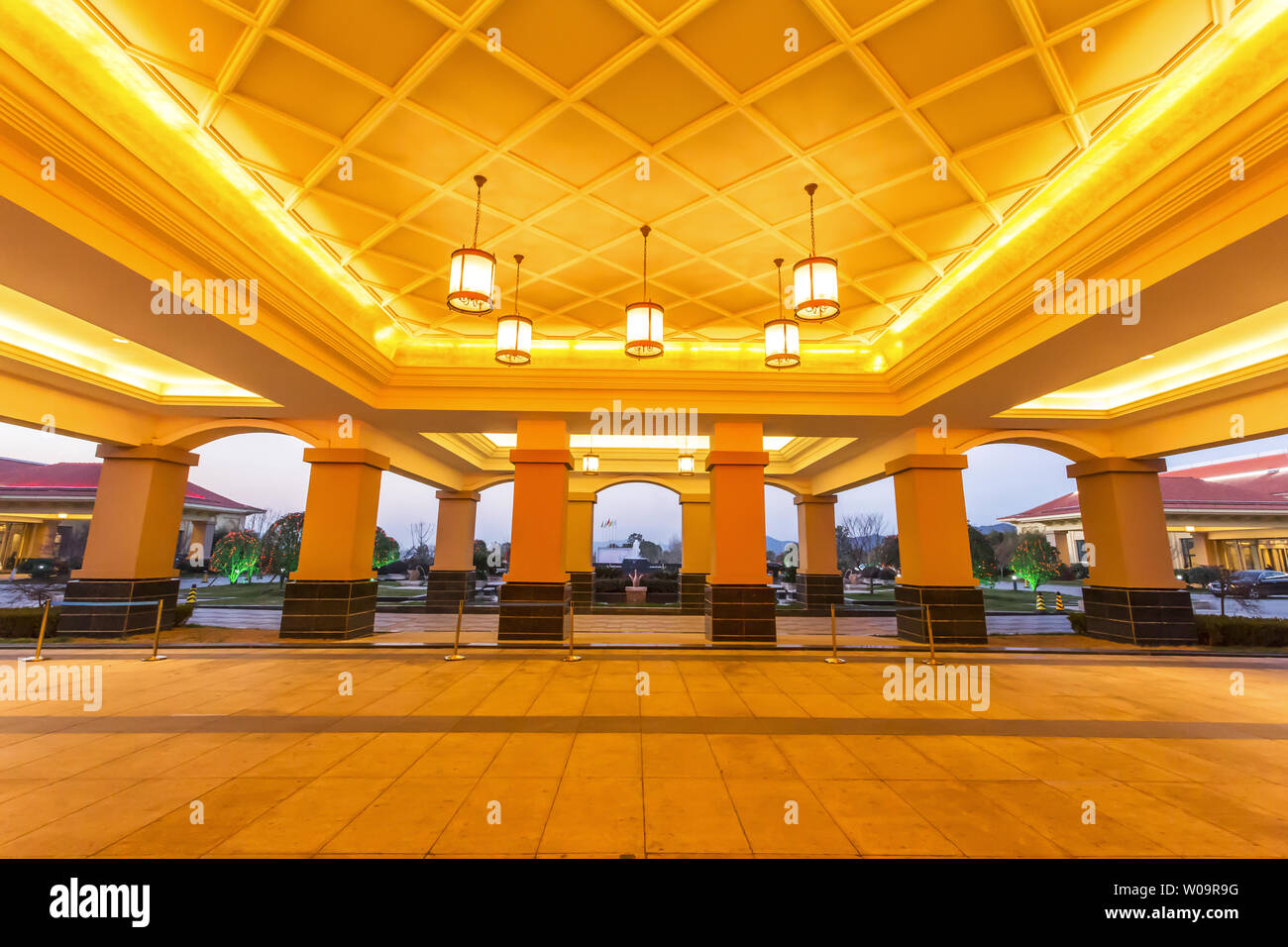 Hotel front hall Stock Photo - Alamy