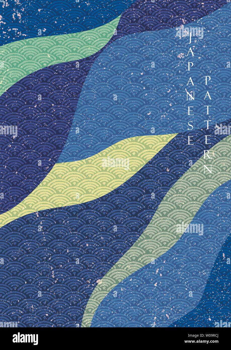 Japanese template with abstract background. Japanese wave pattern Stock ...