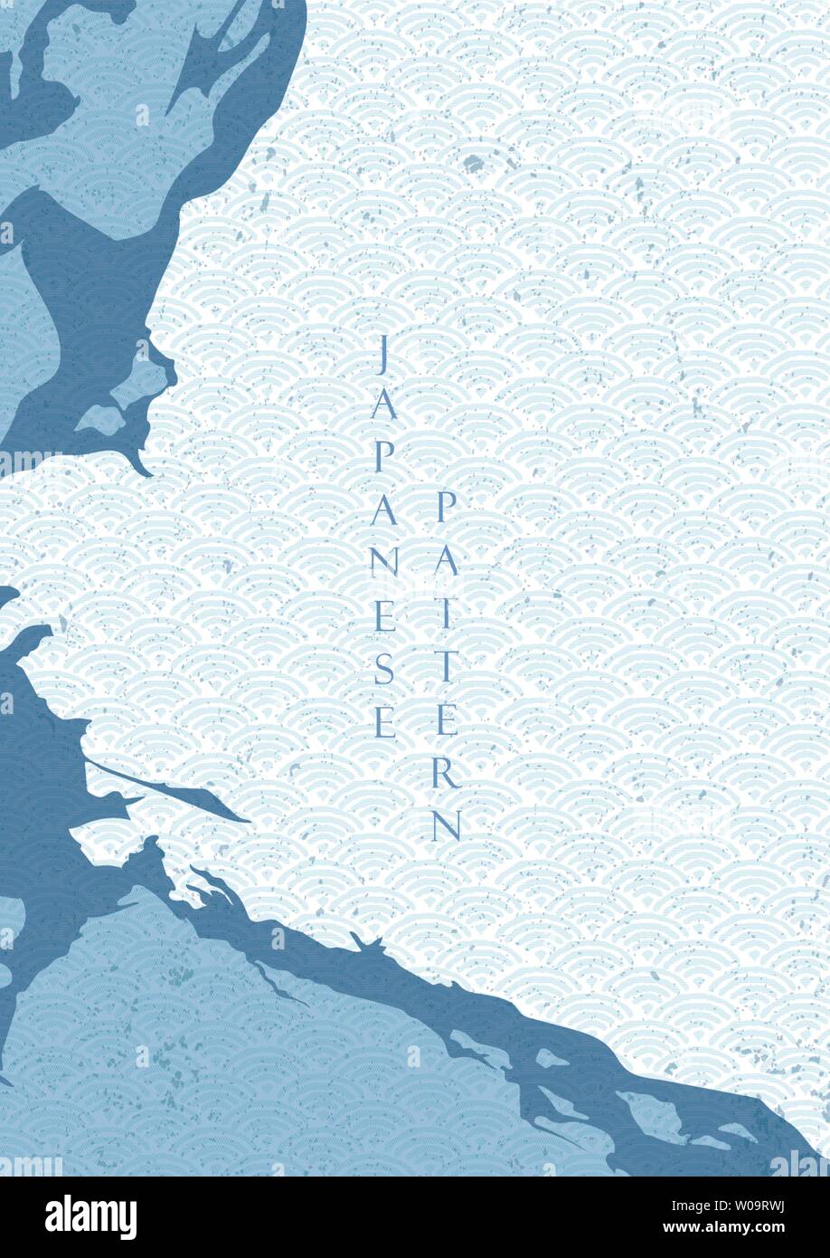 Japanese wave pattern vector. Abstract template background Stock Vector ...