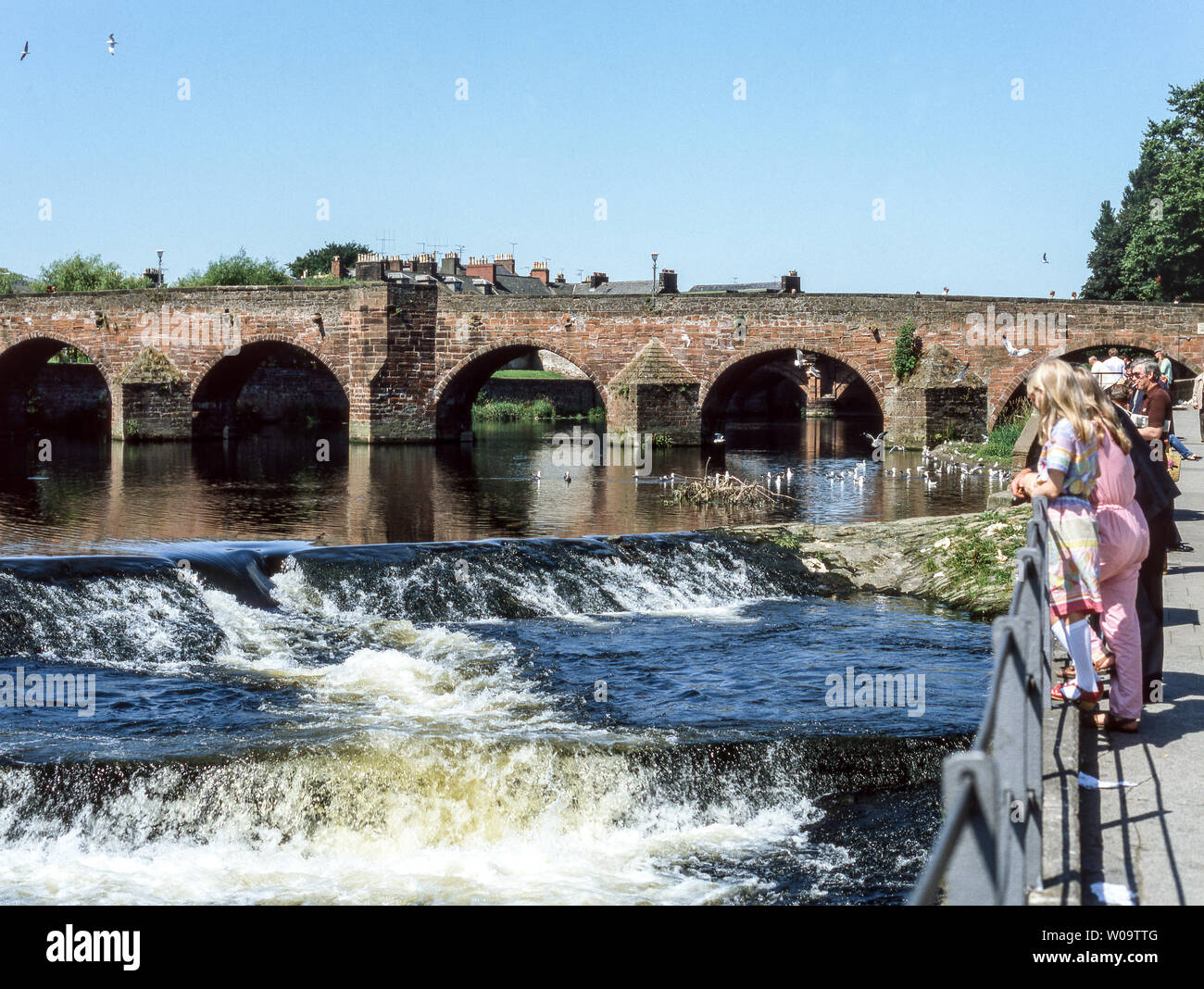 Scotland. Dumfries. The Devorgilla Bridge over the river Nith was built ...