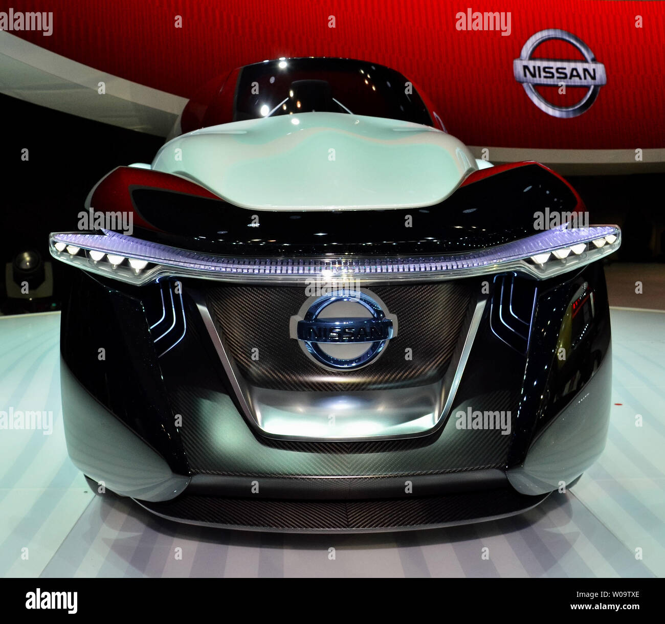 Nissan Motors conceot car "Blade Glider" is seen on display during ...