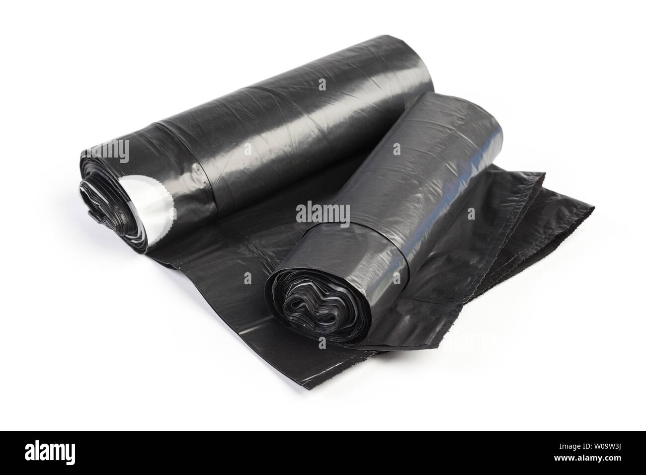 roll of plastic garbage bags isolated on white background Stock Photo ...