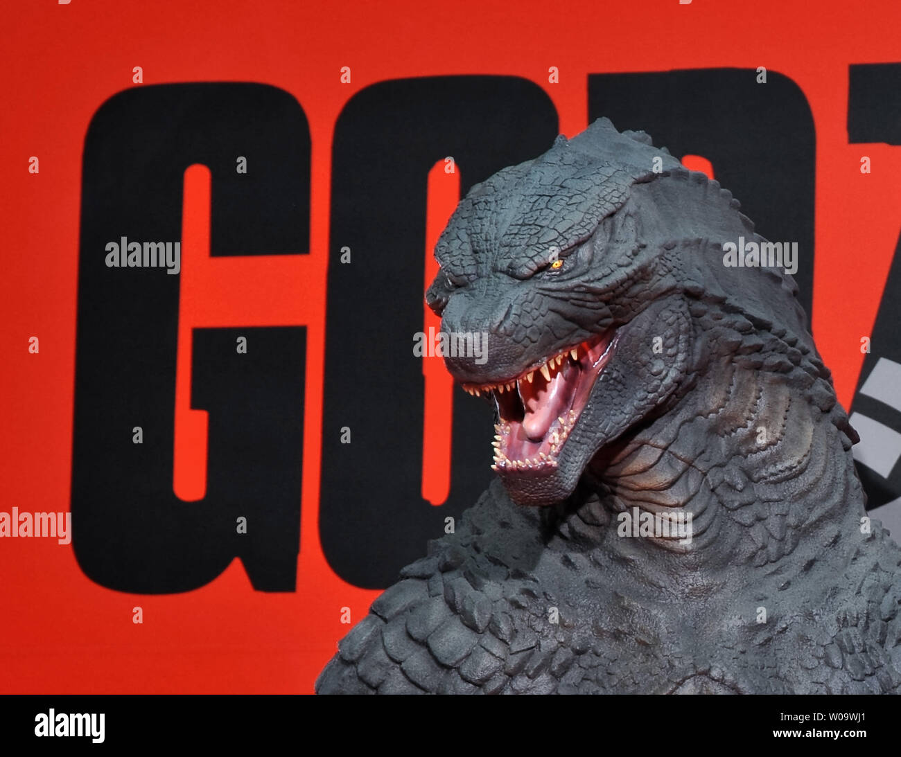 The "Gozilla" is seen on display during a Japan premiere for the film ...