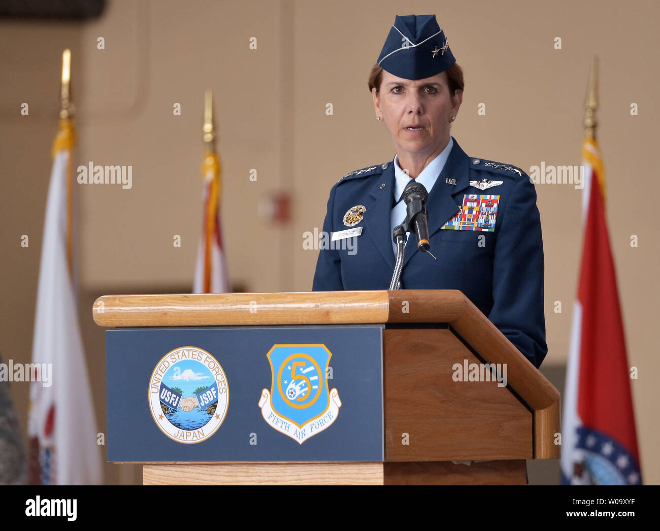 Pacific Air Forces commander Gen. Lori Robinson speaks during a change ...