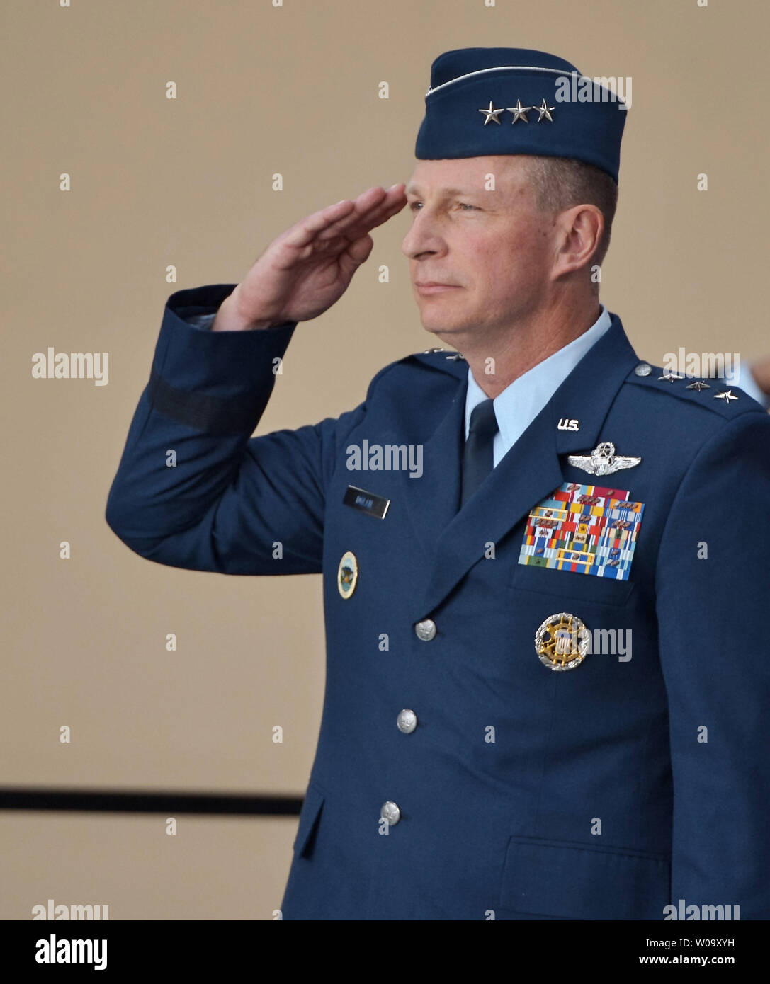 U.S. Forces Japan Commander, Lt. Gen. John Dolan salutes during a ...
