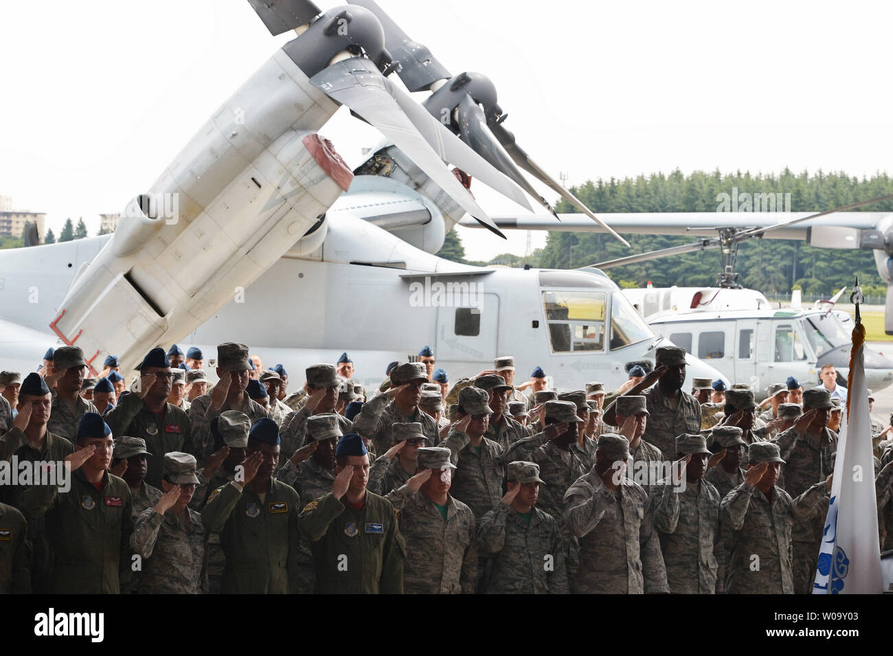 Member of U.S. Forces Japan salute a change of command ceremony at ...