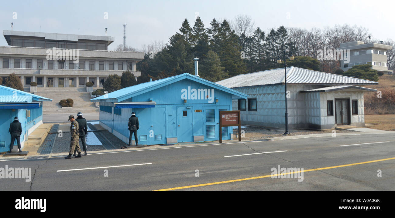 A North Korean soldier stands guard at the joint security area(JSA) of ...