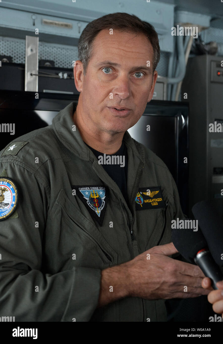 Rear Admiral Marcus A. Hitchcock, Commander, Carrier Strike Group 3 of ...