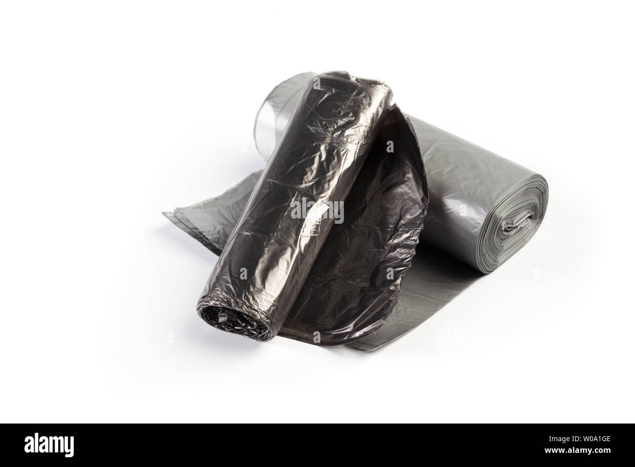 roll of plastic garbage bags isolated on white background Stock Photo ...
