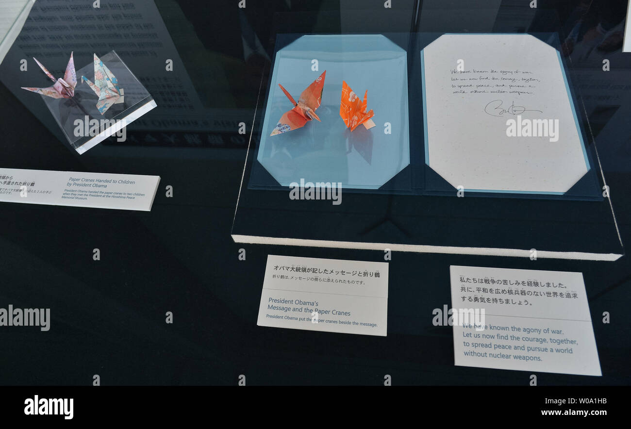 Paper cranes made by U.S. President Barack Obama and his message are ...