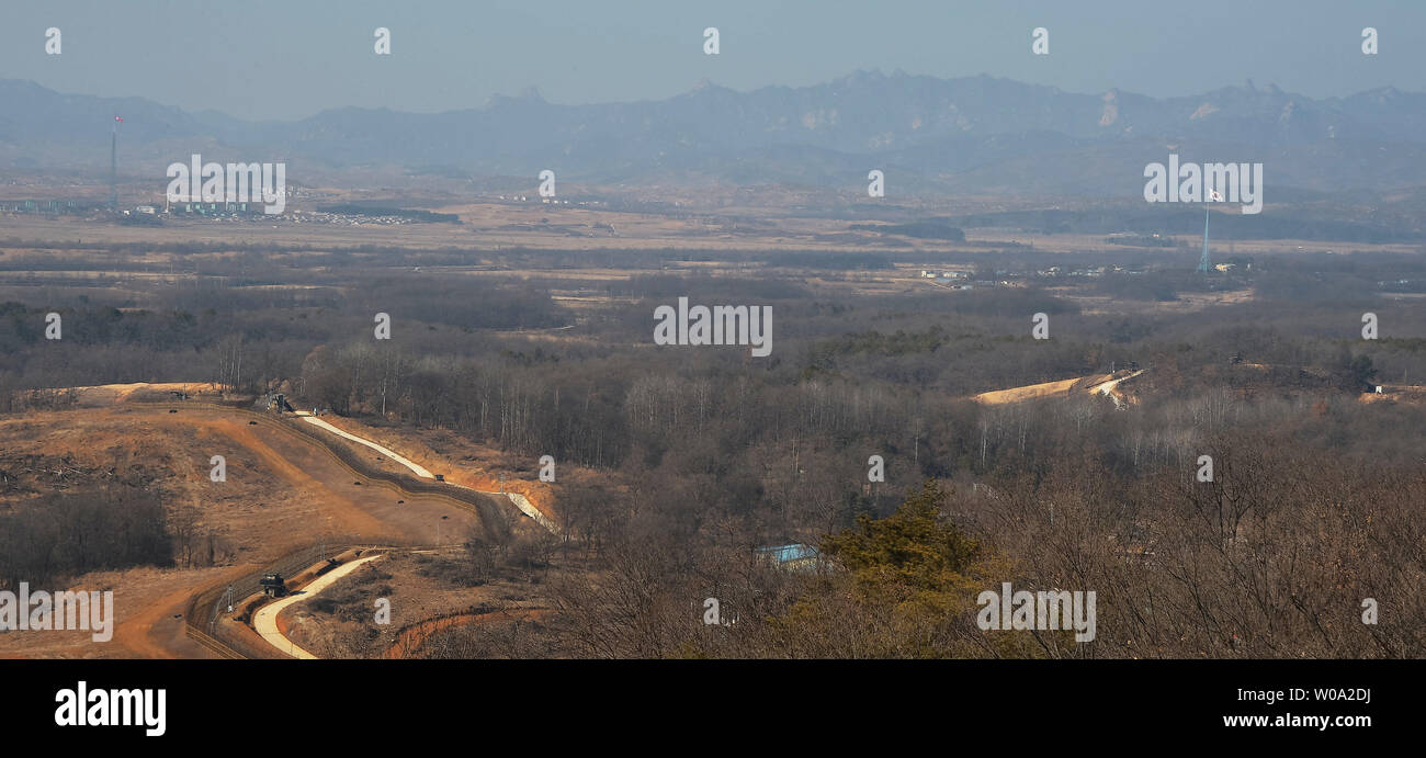 North Korea's town Kaesong is seen from the Dorasan Observatory in the ...