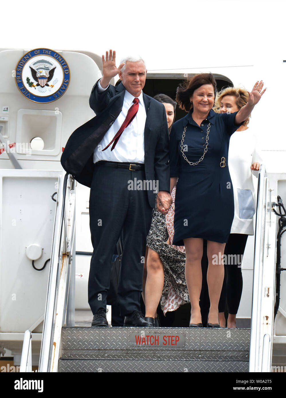 U.S. Vice President Mike Pence and his wife Karen arrive at the U.S ...
