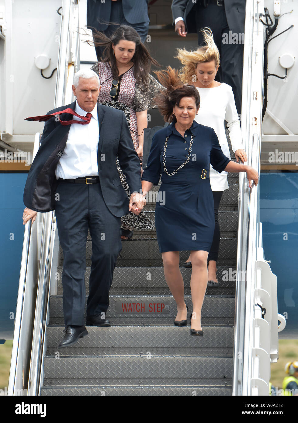 U.S. Vice President Mike Pence, his wife Karen, their daughters ...