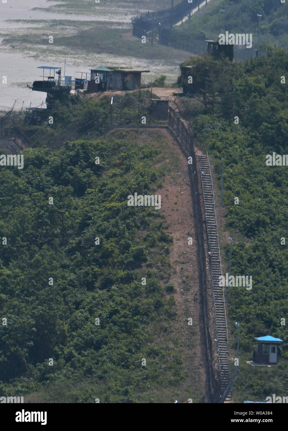South Korean guard post is seen from the Goseong Unification ...