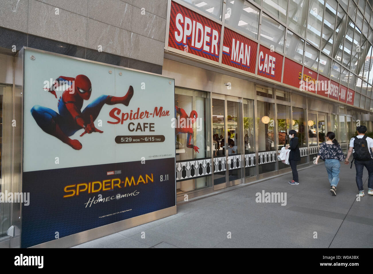 "Spiderman Cafe" opens at the Roppongi Hills in Tokyo, Japan on May 29 ...