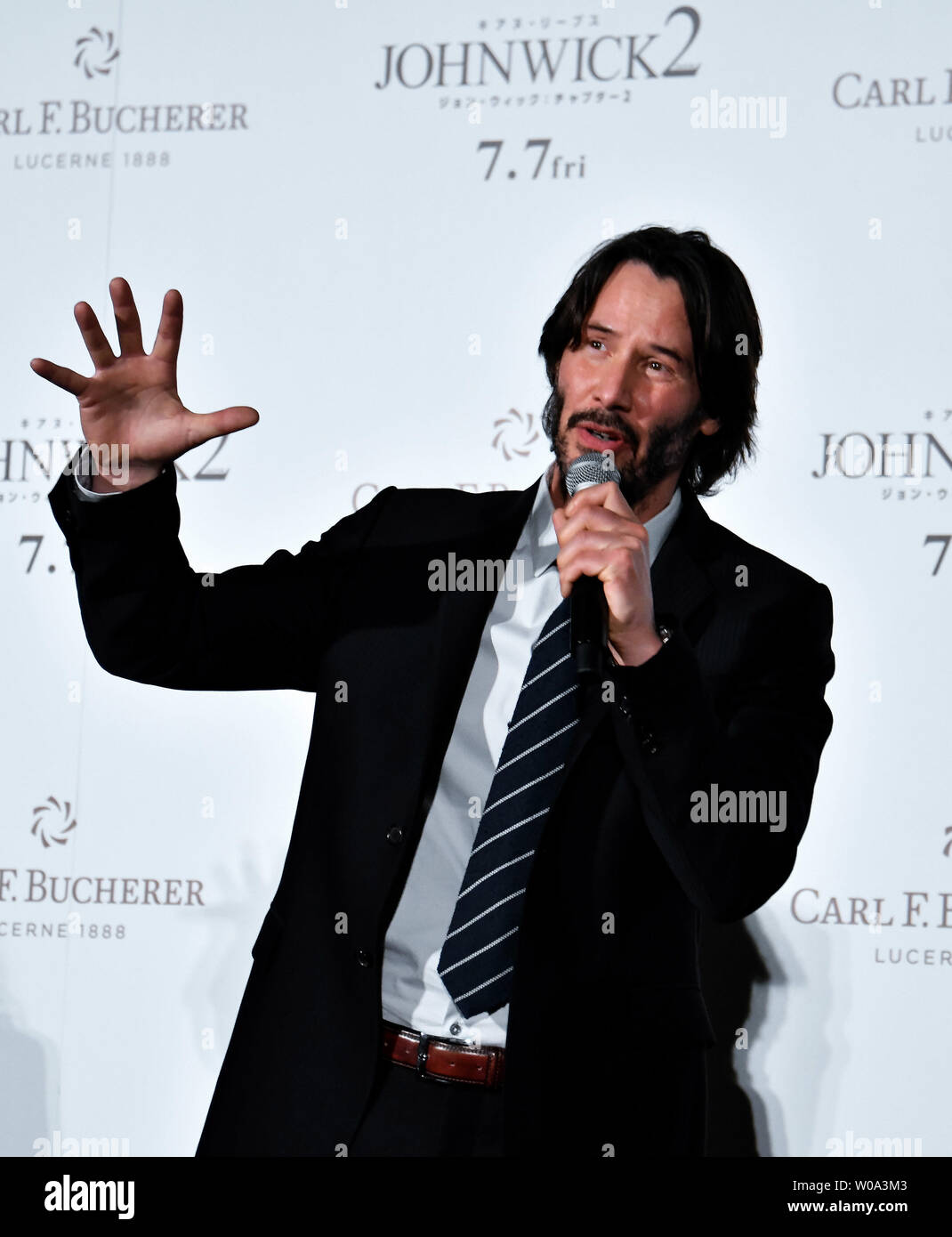Actor Keanu Reeves attends the Japan premiere for the film "John Wick ...