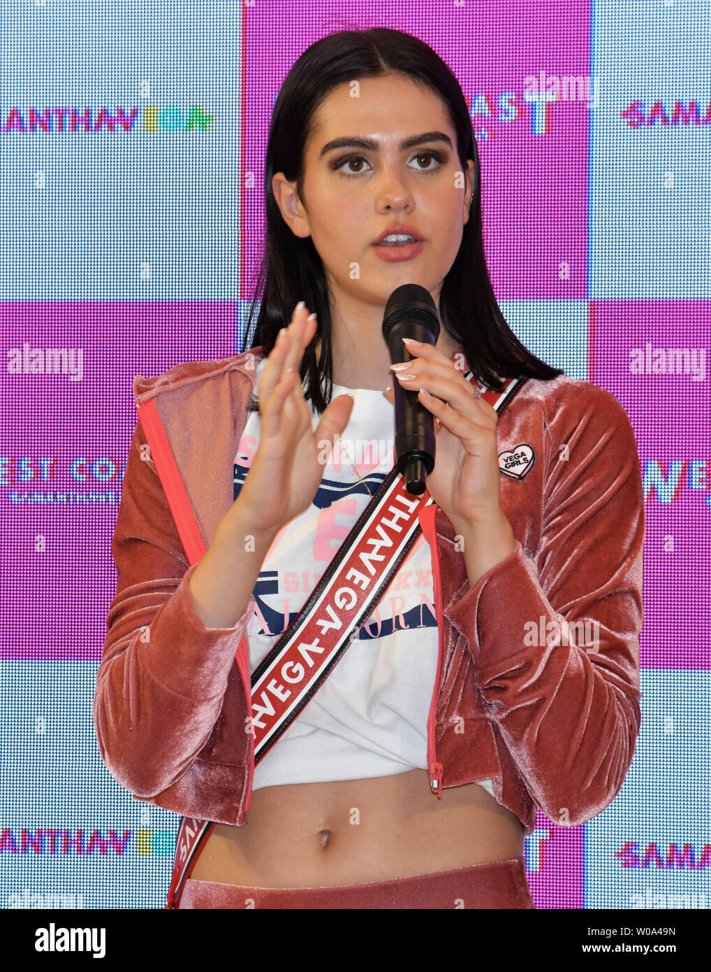 Model Amelia Hamlin attends the fashion event for Samantha Thavasa in ...