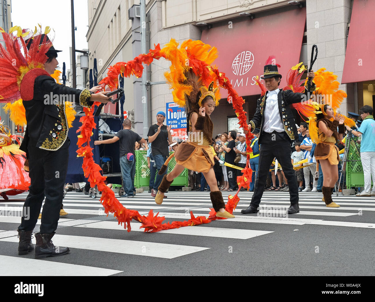 Samba dancer perform during the 36th Asakusa Samba Carnival in Tokyo ...
