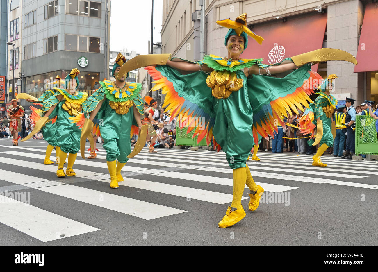 Samba dancer perform during the 36th Asakusa Samba Carnival in Tokyo ...